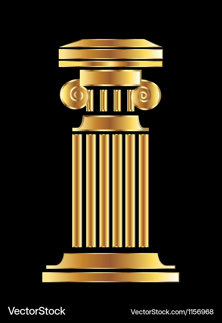 Golden Column Royalty Free Vector Image - VectorStock