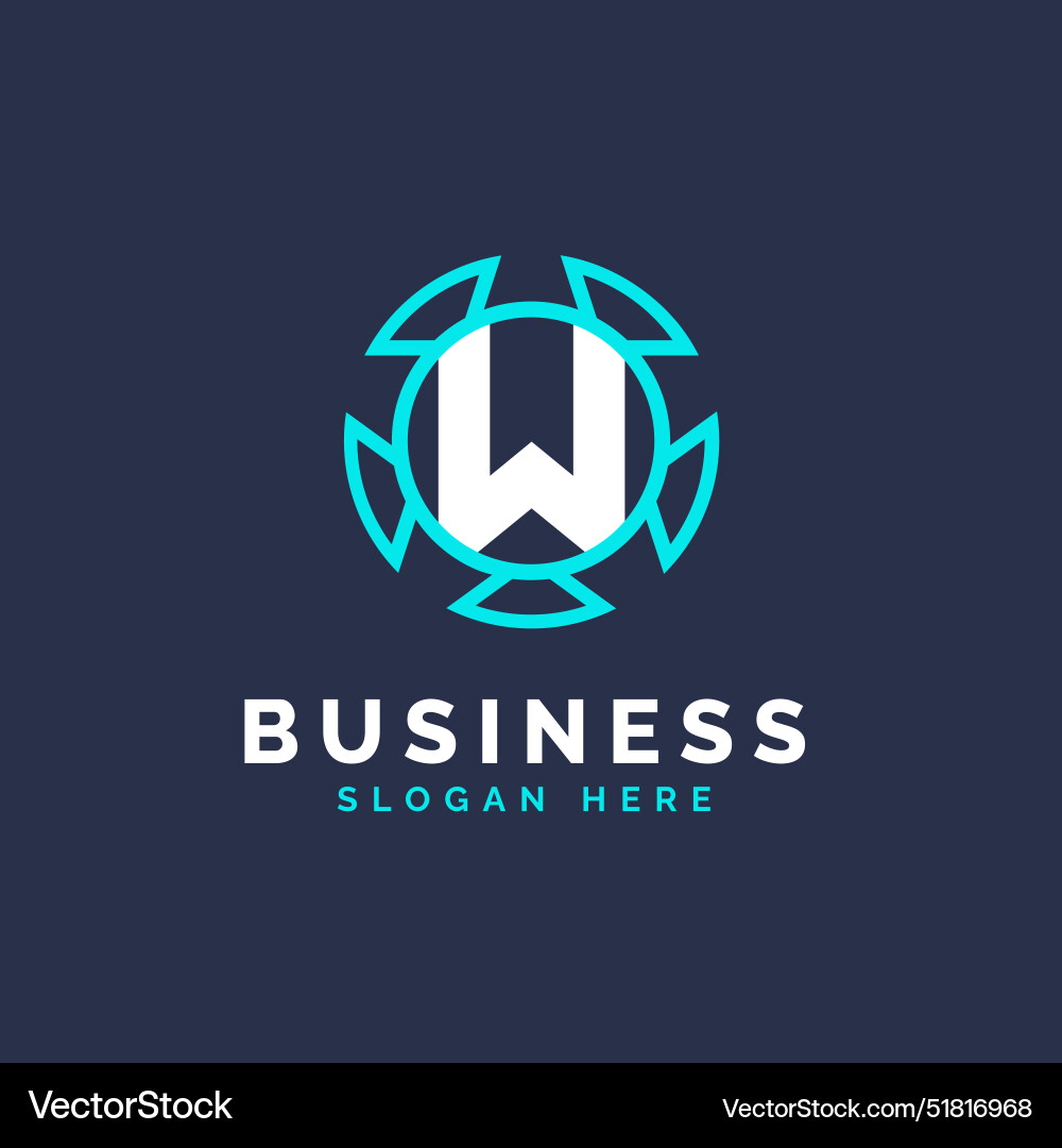 Letter w technology logo design modern alphabet Vector Image