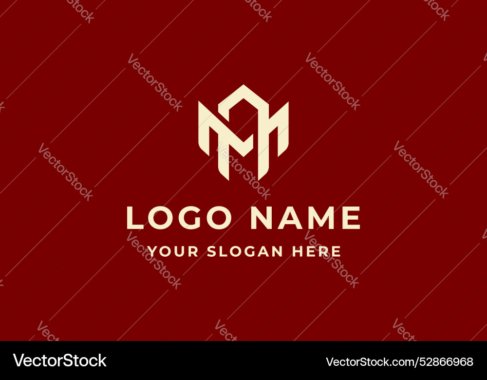 Logo letter m and a bold style modern Royalty Free Vector