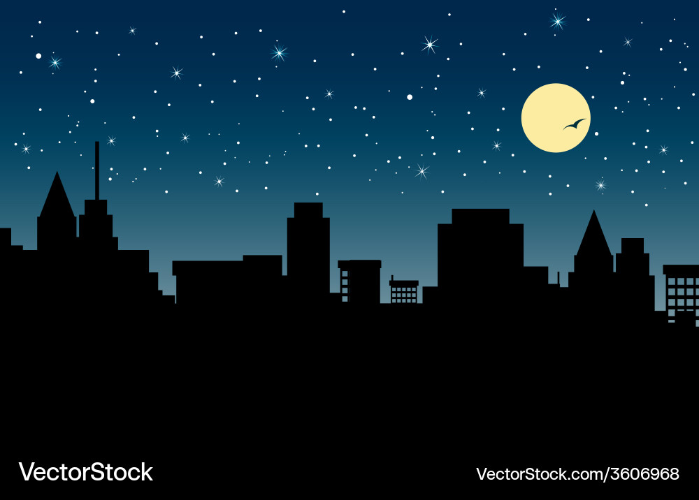 Night city Royalty Free Vector Image - VectorStock