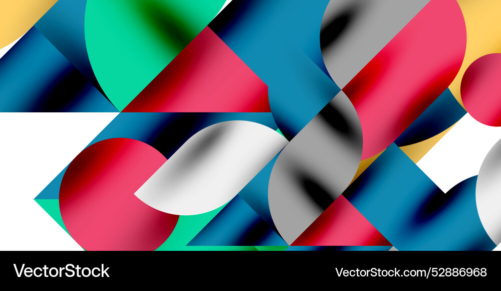 Tech minimal circular shapes geometric art Vector Image