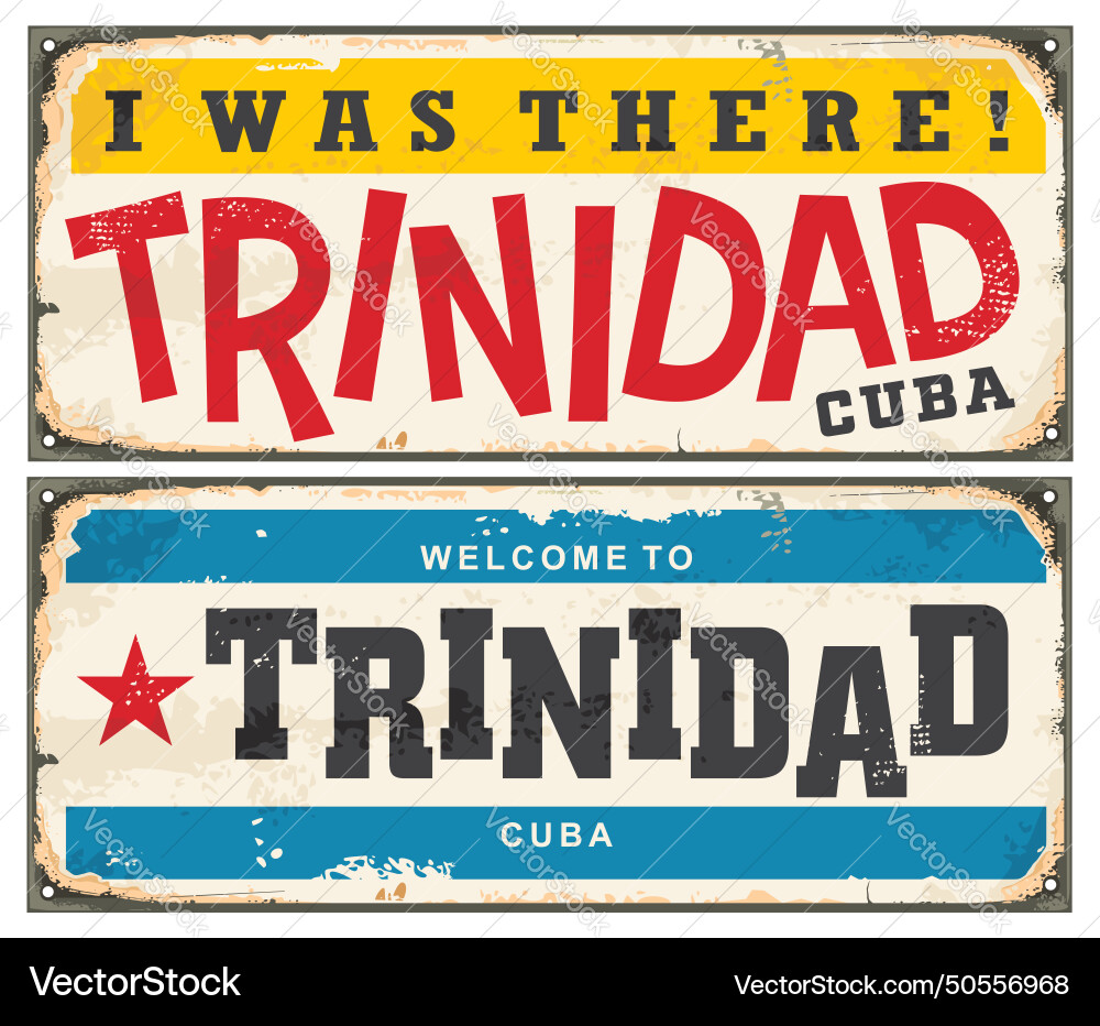 Trinidad cuba retro sign Royalty Free Vector Image