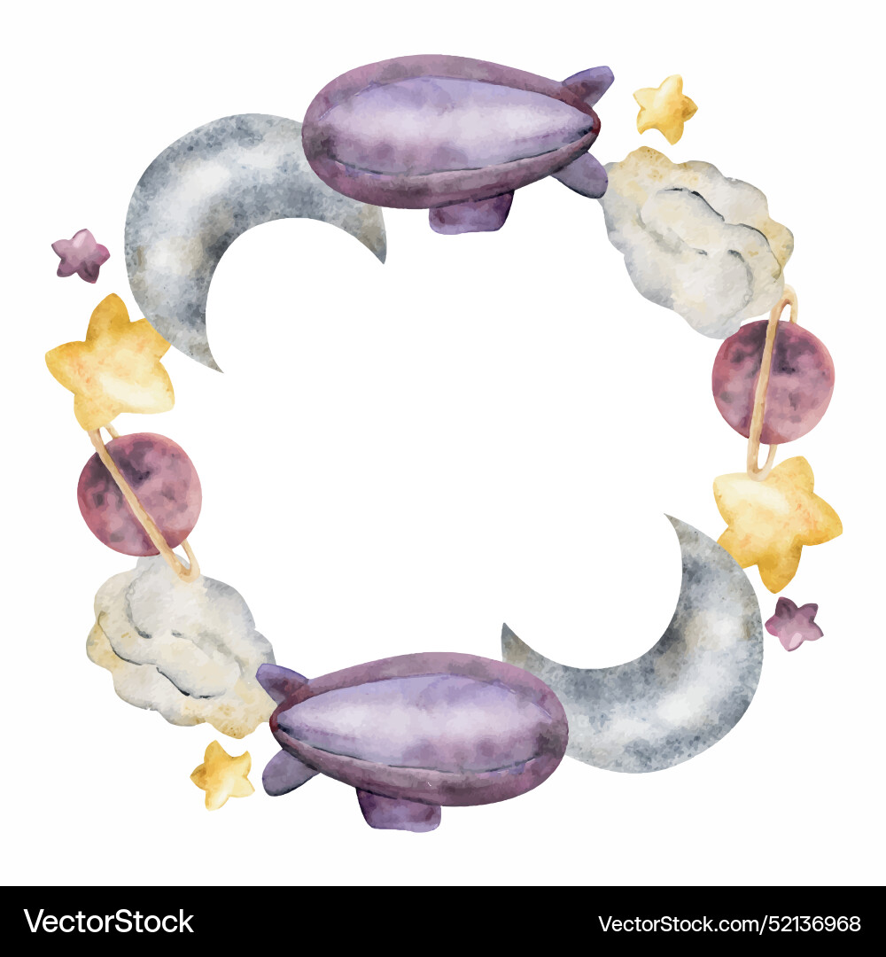 Watercolor hand drawn magical cosmos universe Vector Image