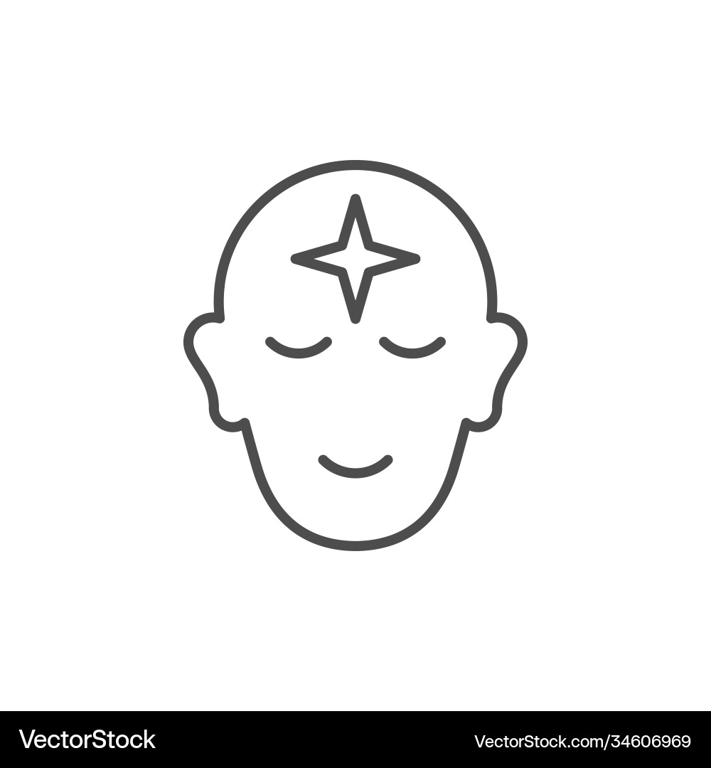 Clear mind line outline icon Royalty Free Vector Image
