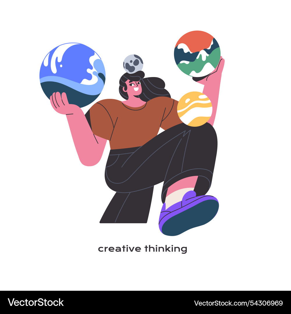 Personality with creative thinking imaginative Vector Image