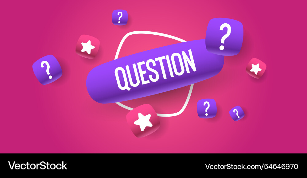 A poster with question marks a question that Vector Image