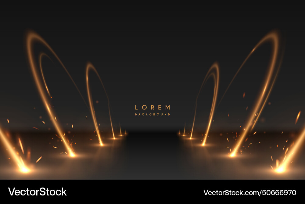 Abstract golden light effect with sparks Vector Image