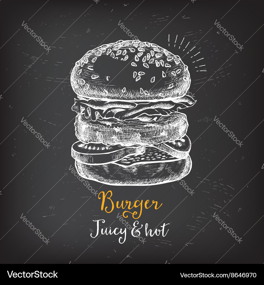 Burger menu restaurant badges fast food design Vector Image