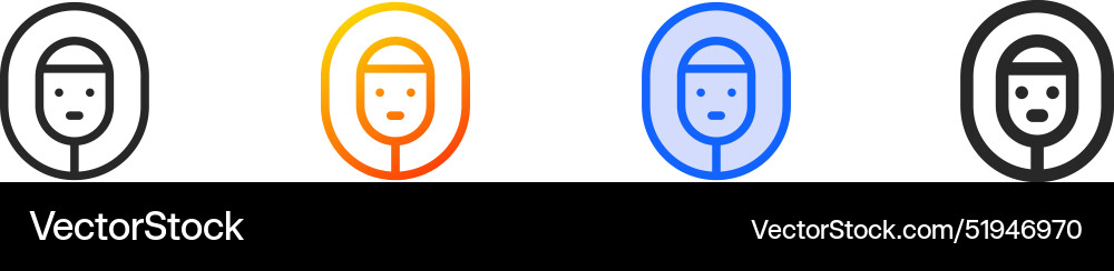 Eskimo iconthin linear gradient blue stroke Vector Image