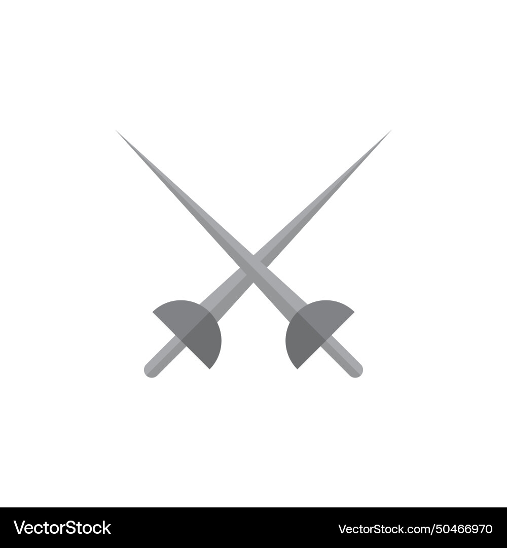 Fencing sword flat design Royalty Free Vector Image