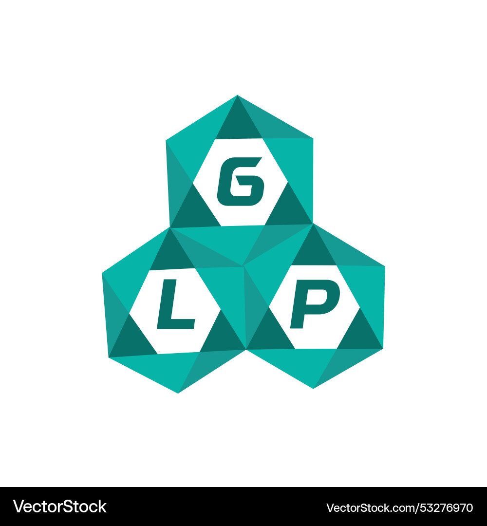 Glp creative minimalist letter logo unique Vector Image