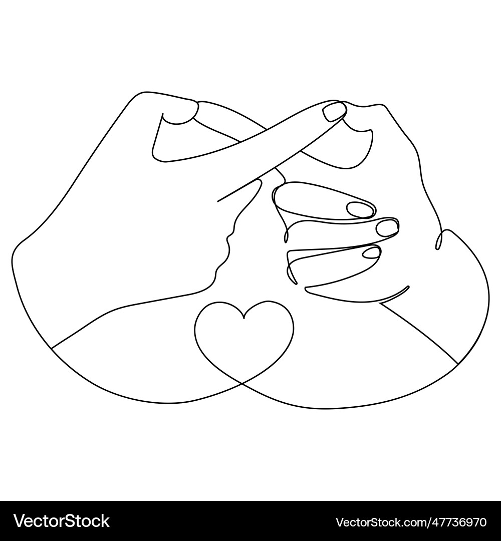 Infinity sign with two finger gesture line art Vector Image