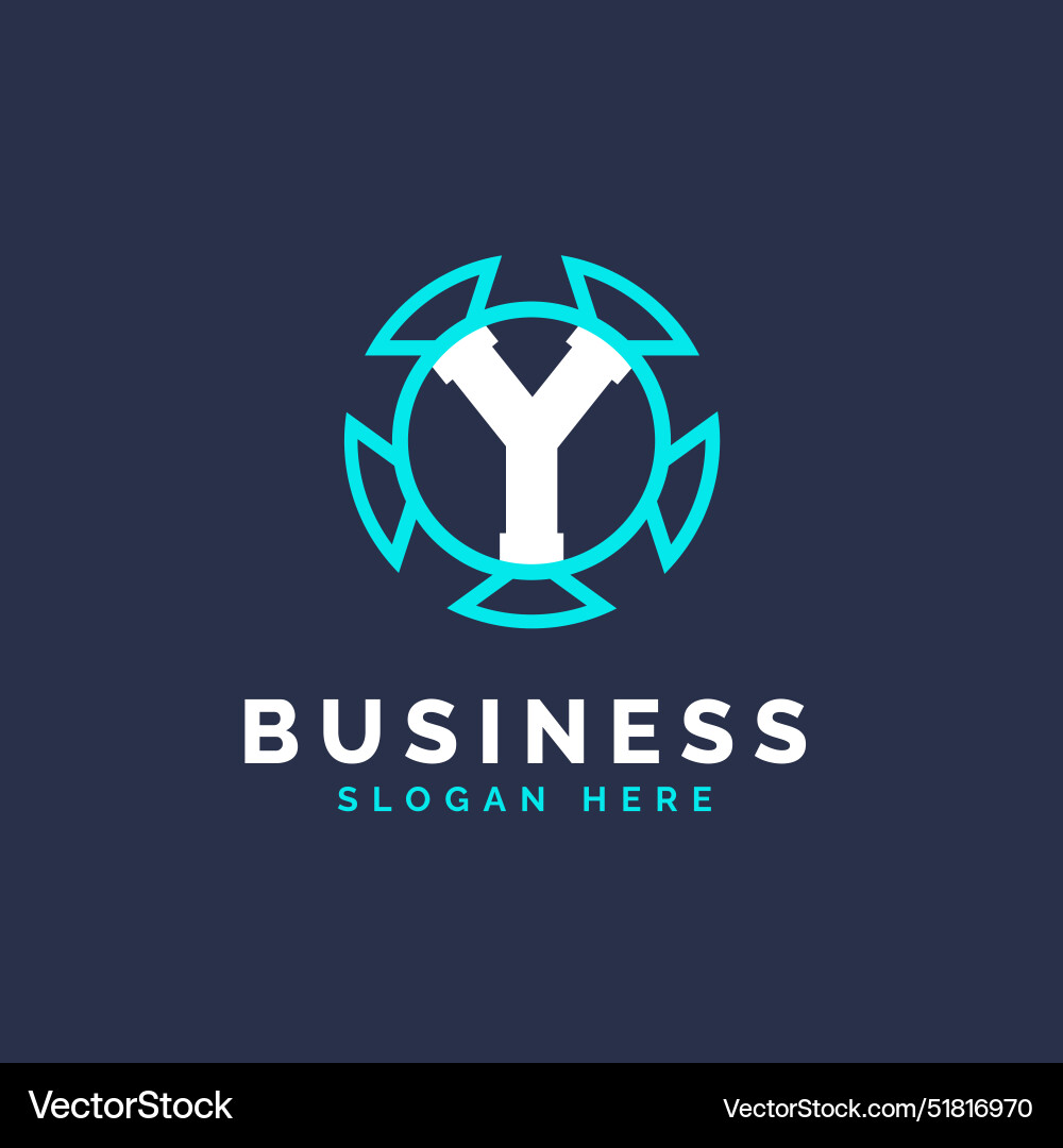 Letter y technology logo design modern alphabet Vector Image