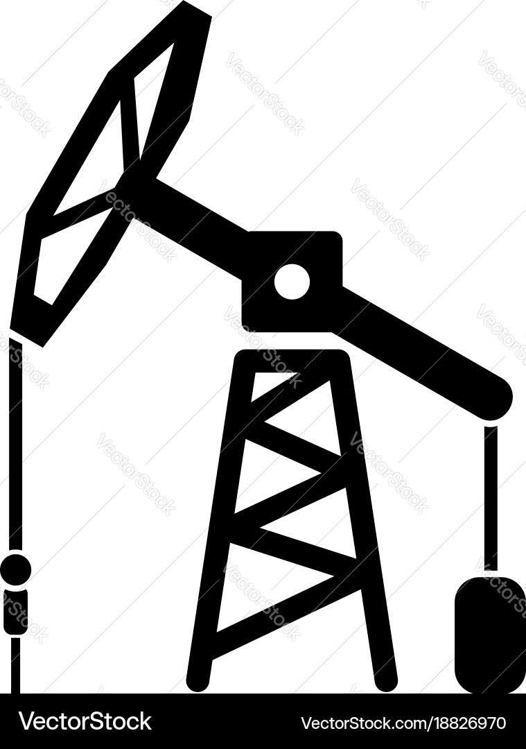 Öl-Rig-Symbol einfach schwarz Stil Lizenzfreier Vektor