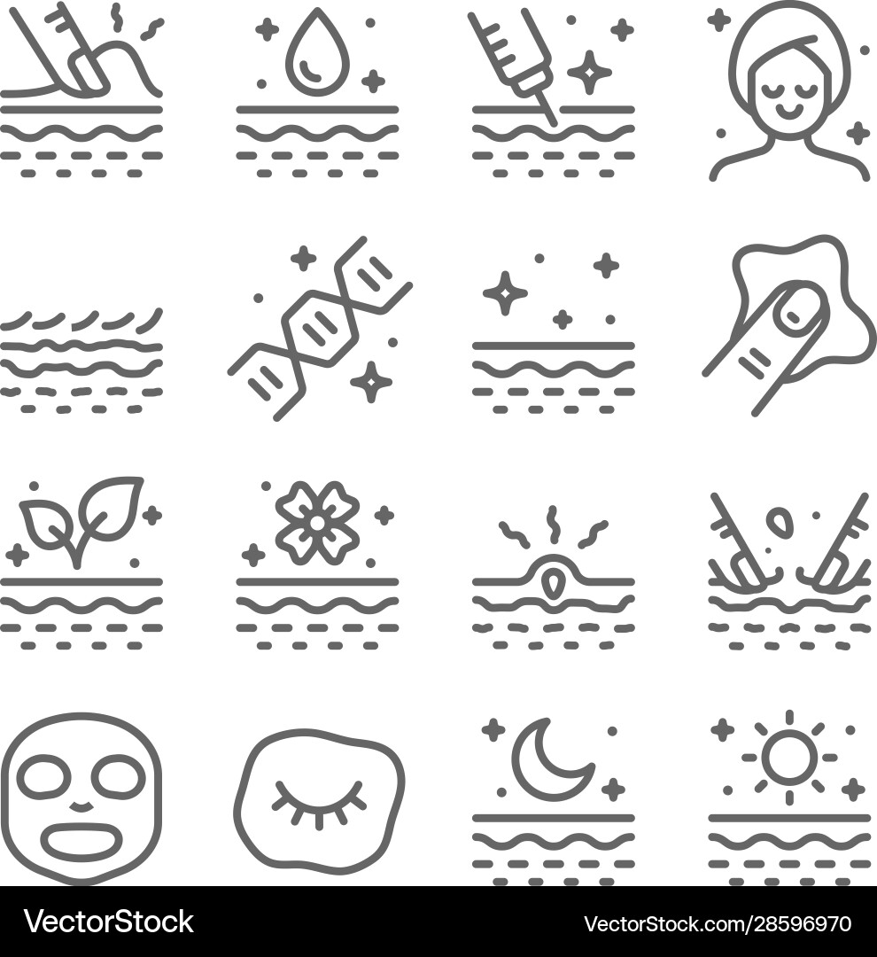 Skin Care Icon Set Royalty Free Vector Image - VectorStock