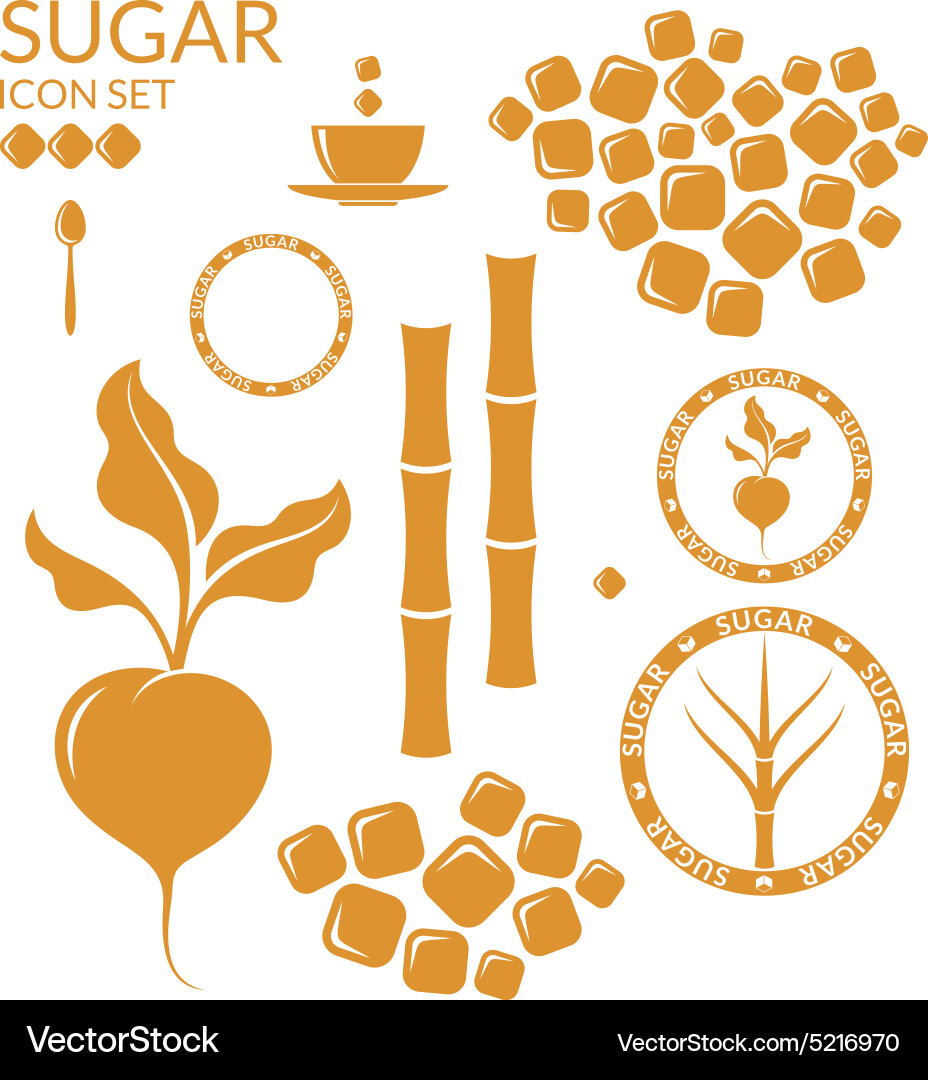 Sugar set Royalty Free Vector Image - VectorStock