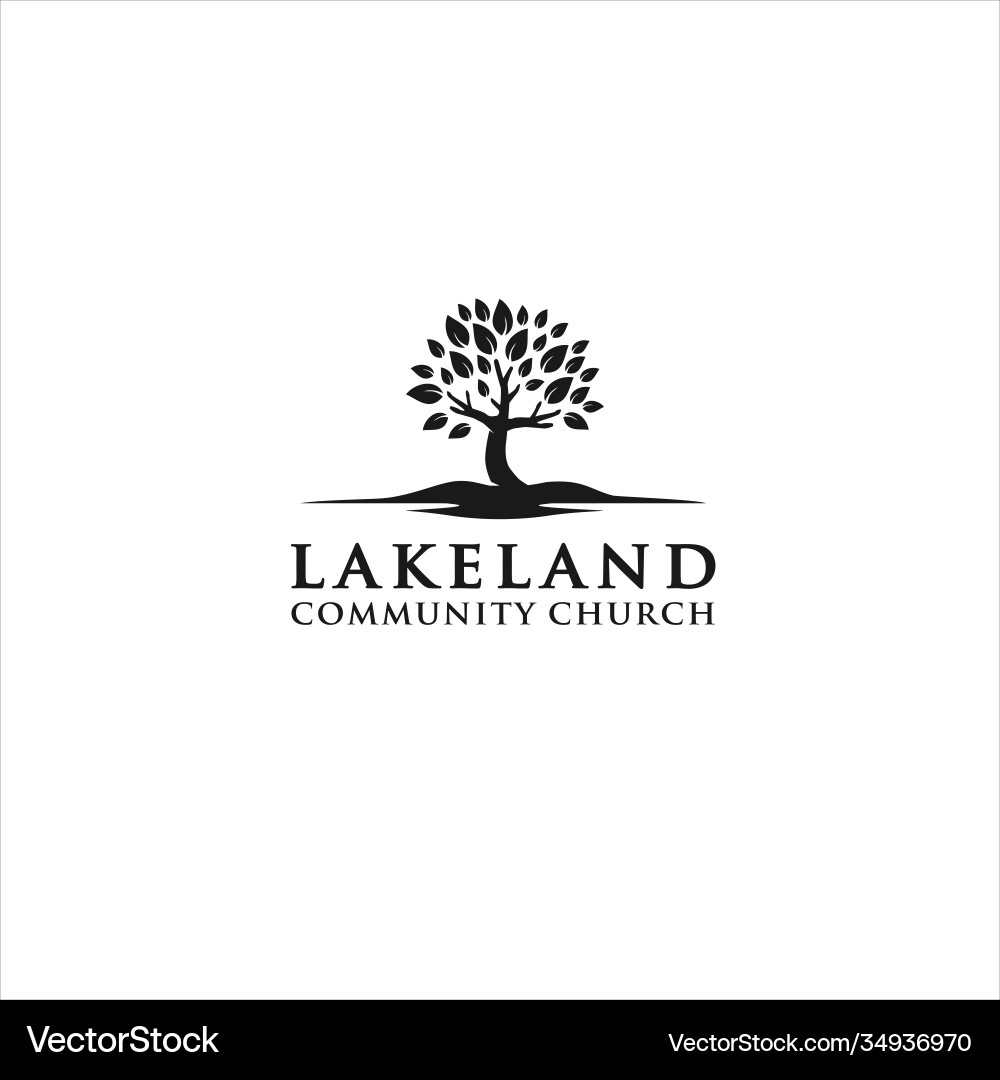 Tree Cross Logo - Faith & Nature Royalty Free Vector