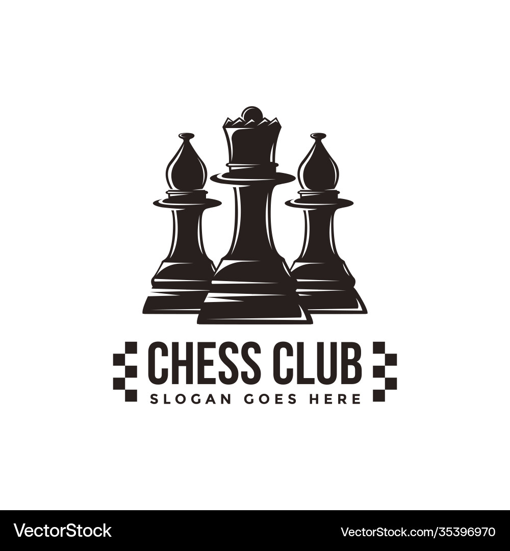 Vintage classic badge emblem chess logo Royalty Free Vector