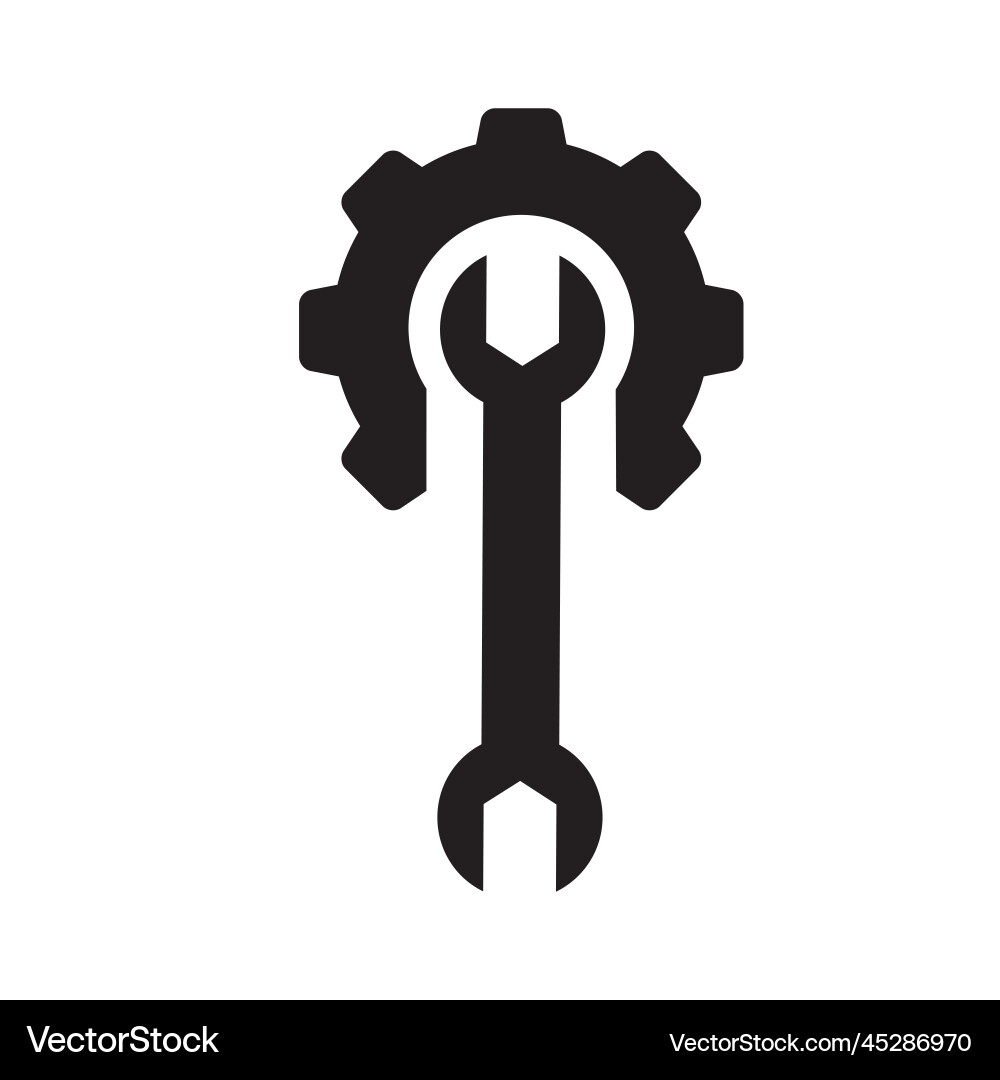 Wrench tool service icon logo Royalty Free Vector Image