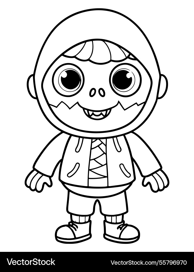 Zombie apocalypse coloring page for kids Vector Image