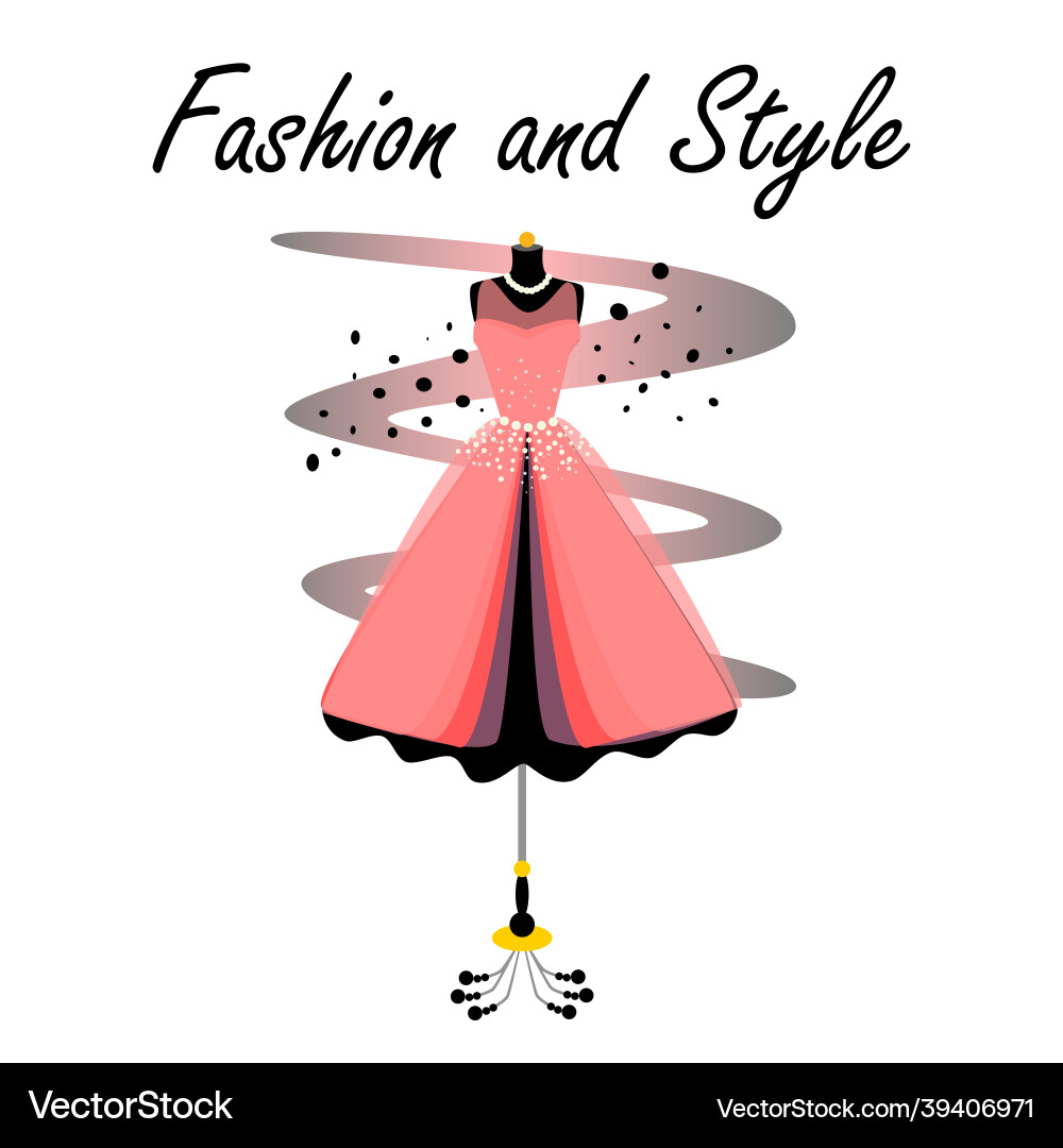 A glamour gown on mannequin Royalty Free Vector Image