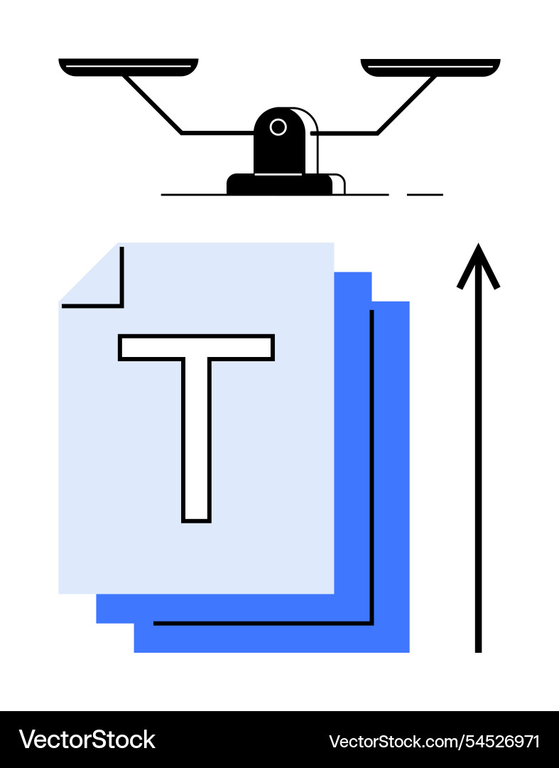 Balancing technology and paper documents Vector Image