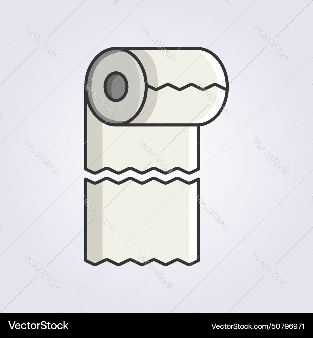 Colored line art icon of tissue roll Royalty Free Vector