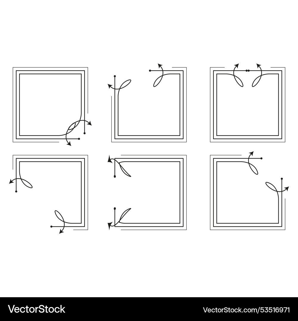 Decorative frame collection abstract corner Vector Image
