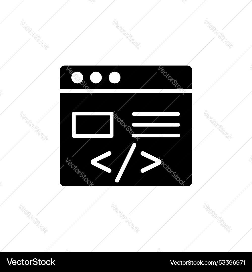 Front end line icon isolated on white background Vector Image