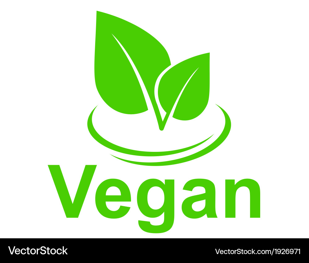 Green vegetarian sign with leaves Royalty Free Vector Image