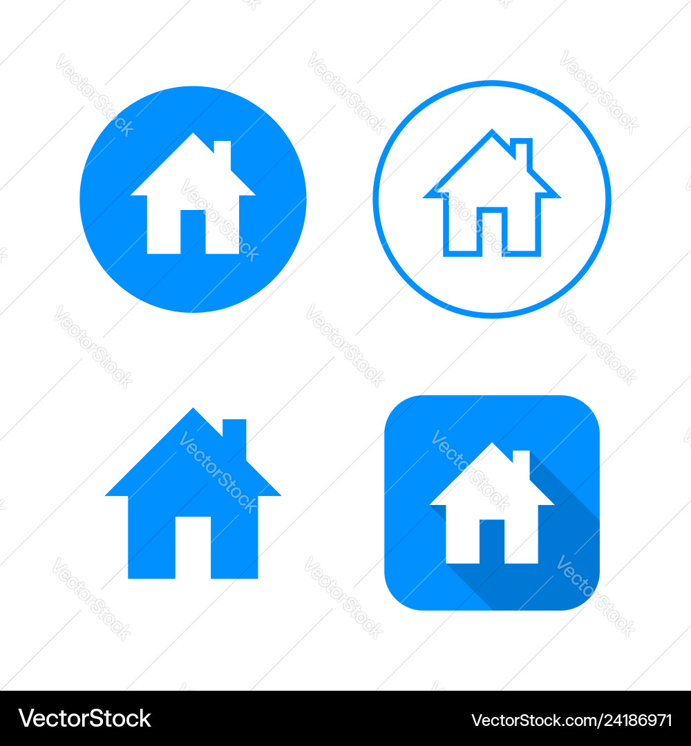 Home icon four variants classic symbol Royalty Free Vector