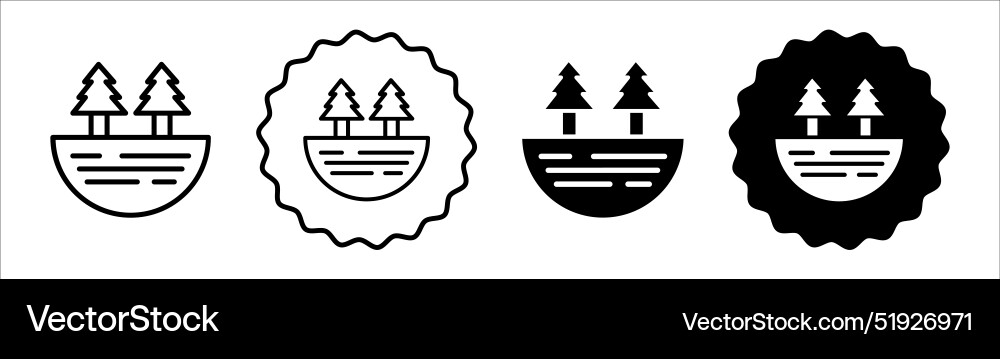 Lake icon symbol set collection simple sign Vector Image