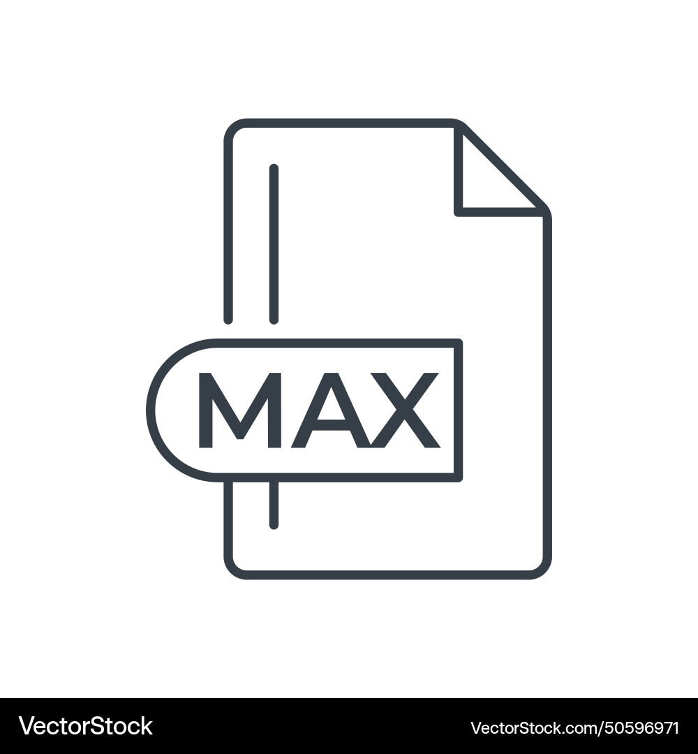 Max file format icon extension line Royalty Free Vector
