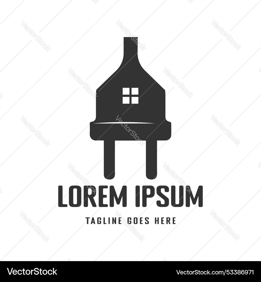 Simple electric plug house for electricity Vector Image