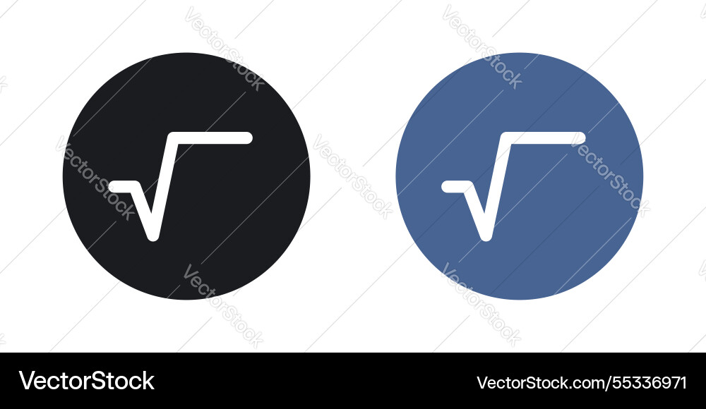 Square root icons set black and colored style Vector Image