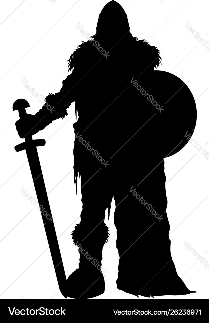 Viking guardian silhouette Royalty Free Vector Image