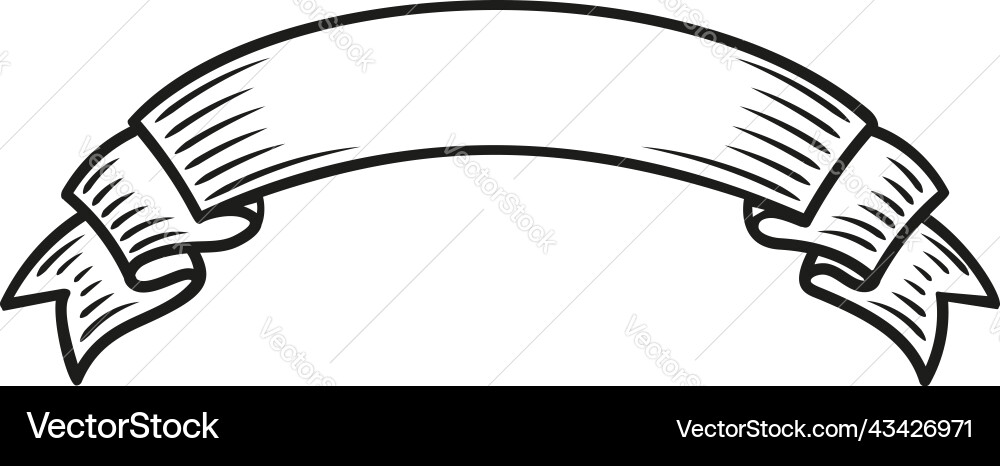 Vintage ribbon outline icon Royalty Free Vector Image