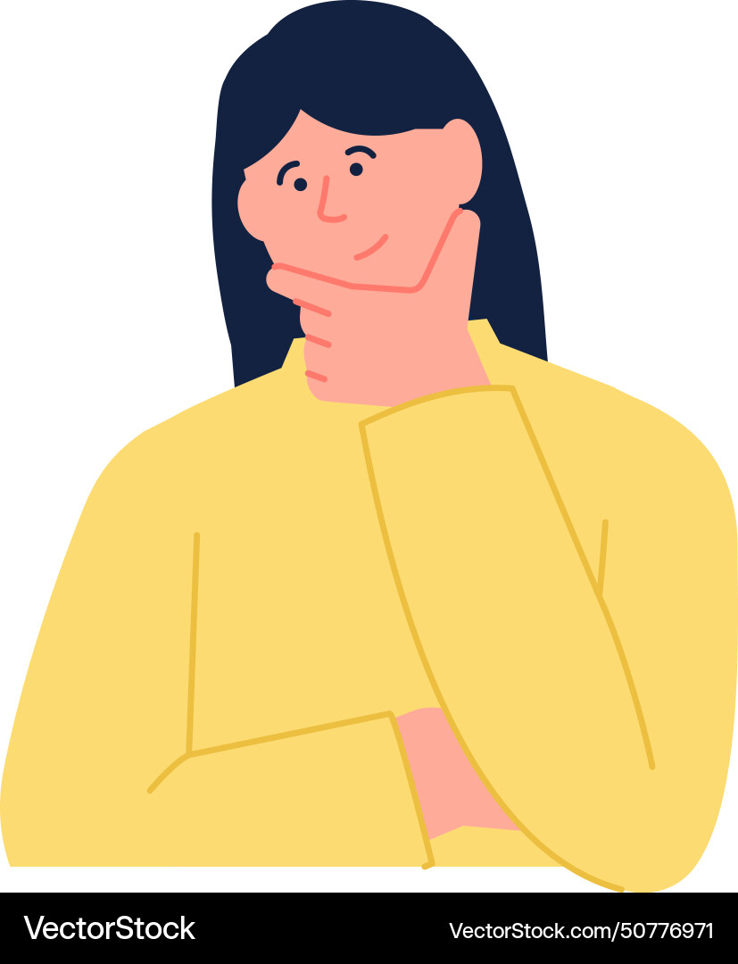 Woman thinking curious looking female character Vector Image