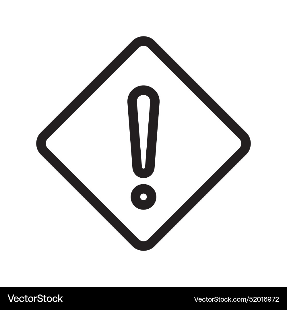 Attention warning sign icon black line art Vector Image