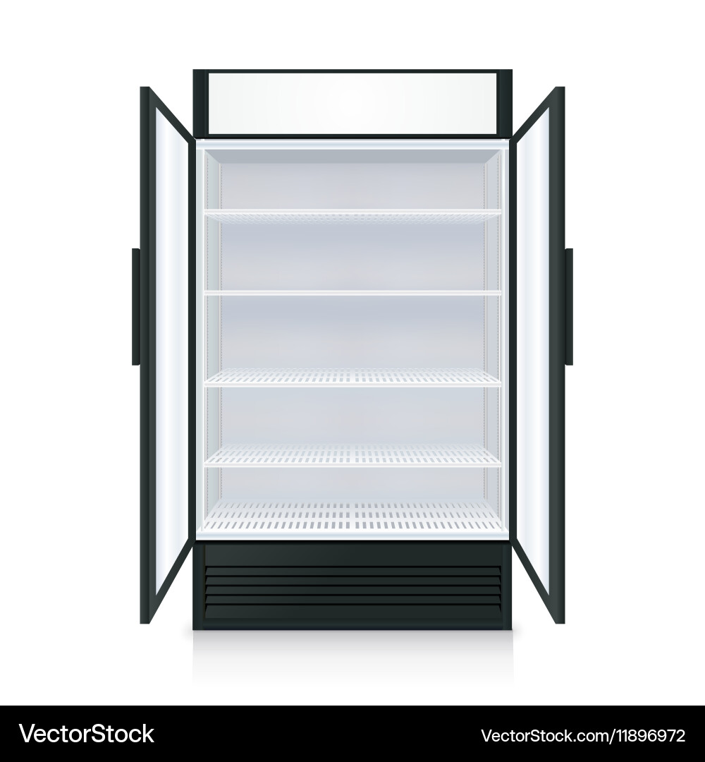 Empty Commercial Refrigerator Royalty Free Vector Image
