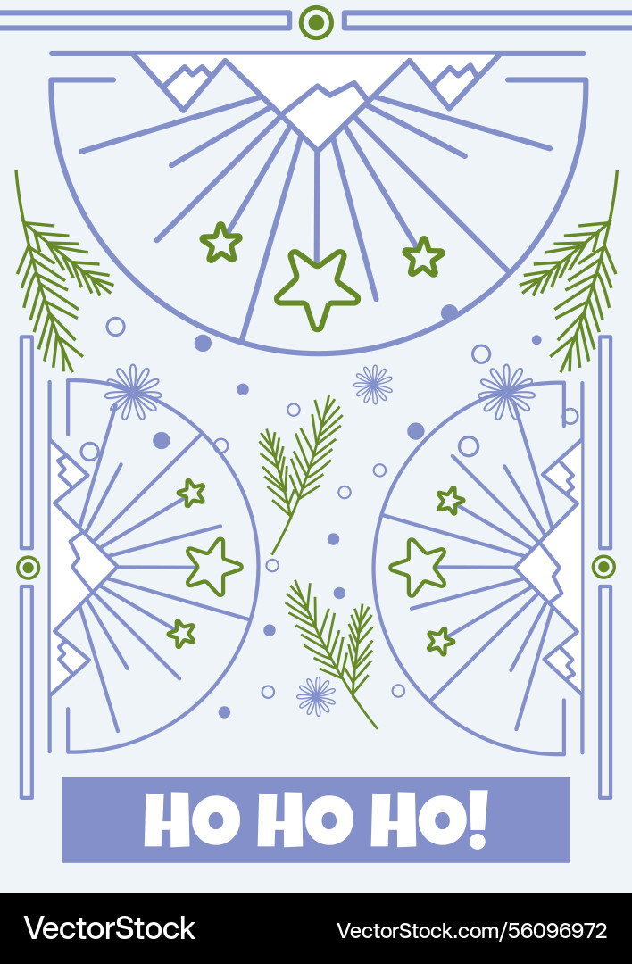 Festive christmas line style card Royalty Free Vector Image