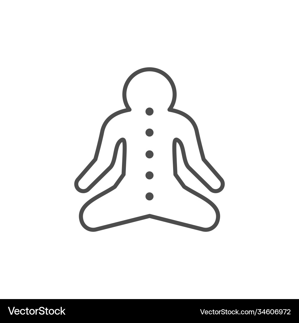 Human chakras line outline icon Royalty Free Vector Image