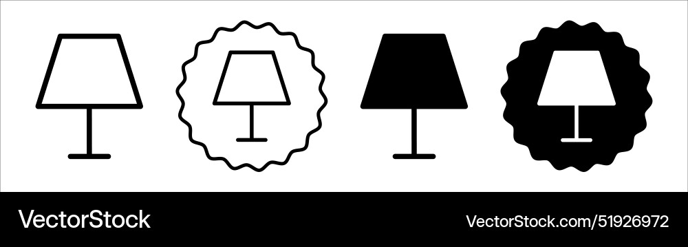 Lamp icon symbol set collection simple sign Vector Image