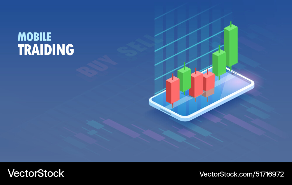 Mobile trading on spot markets application Vector Image