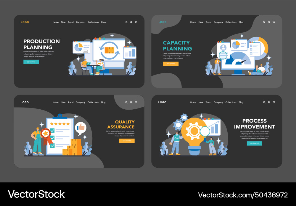 Production and quality concept flat Royalty Free Vector