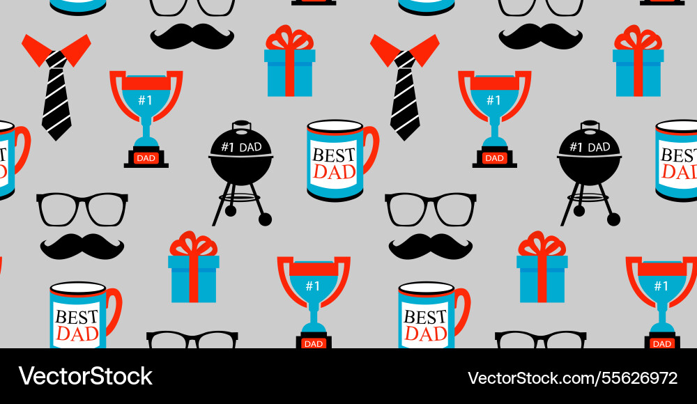 Seamless fathers day pattern with trophies Vector Image