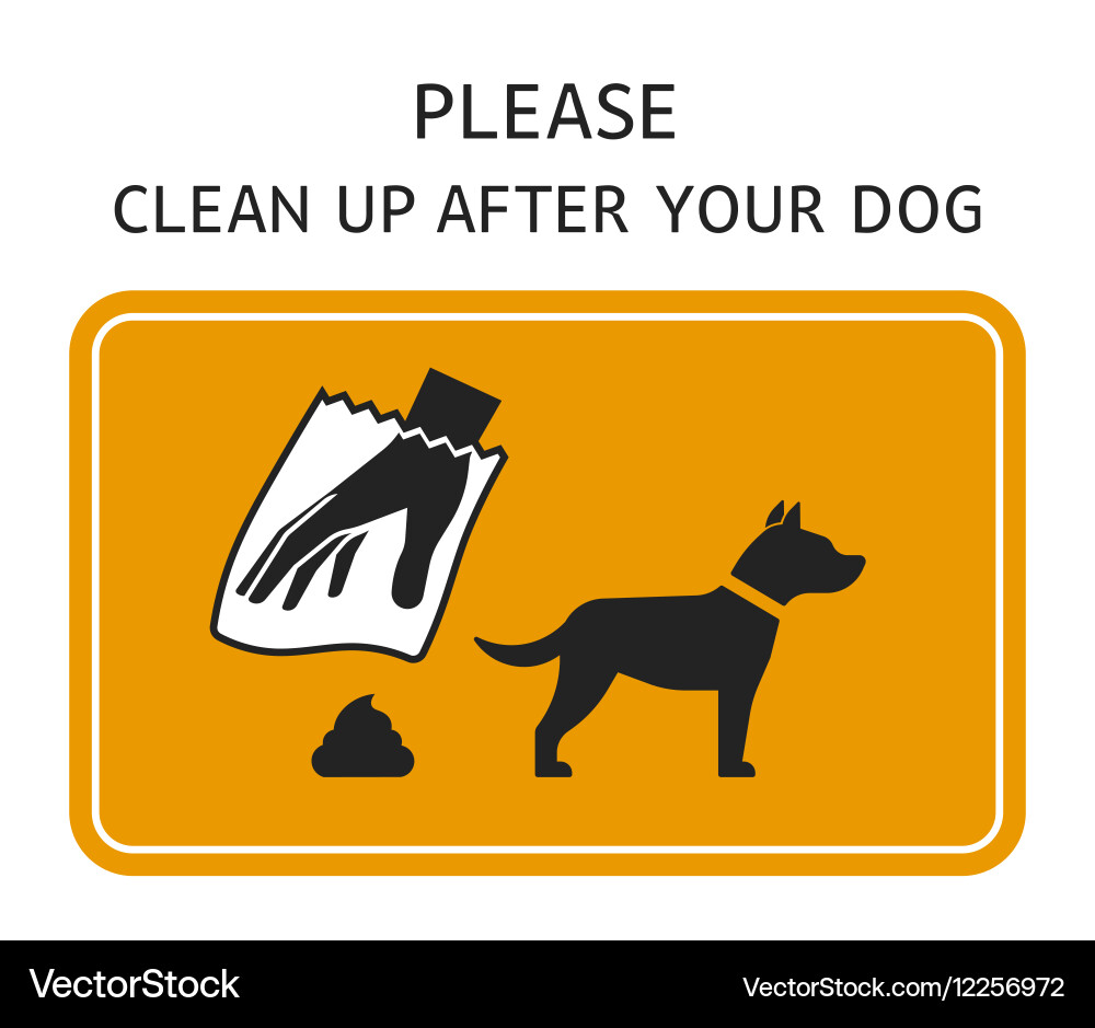 Sign clean up after your dog Royalty Free Vector Image