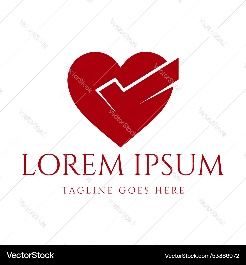 Simple minimalist heart love check fix good Vector Image