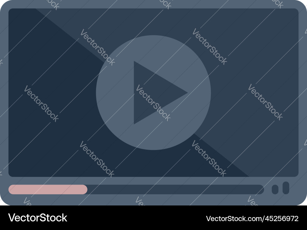 Video player icon flat ui screen play Royalty Free Vector