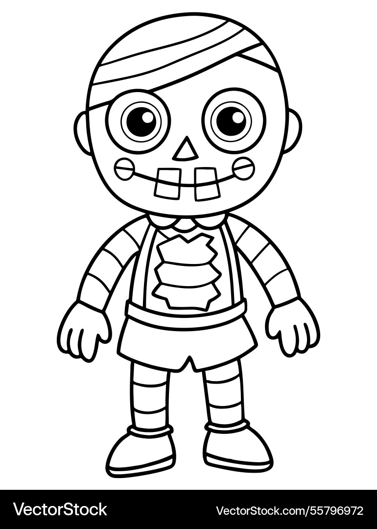 Zombie apocalypse coloring page for kids Vector Image
